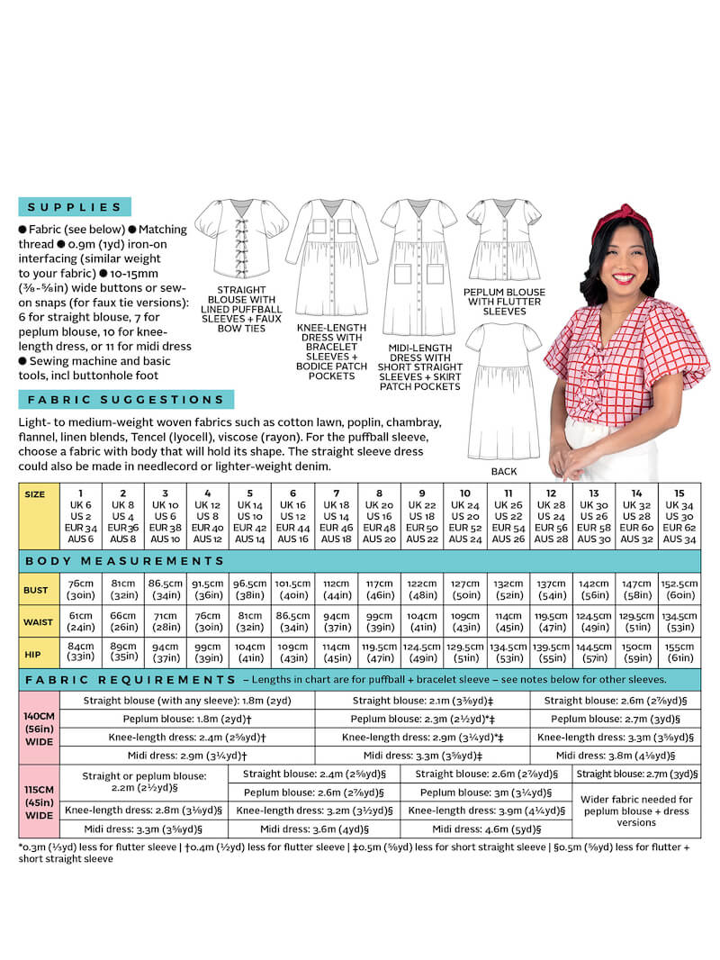 Tilly and the Buttons Nell Blouse and Dress Sewing Pattern | 1st For ...