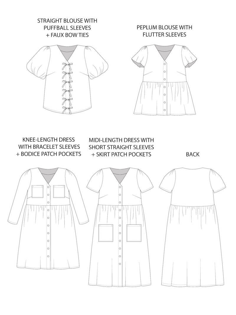 Tilly and the Buttons Nell Blouse and Dress Sewing Pattern | 1st For ...