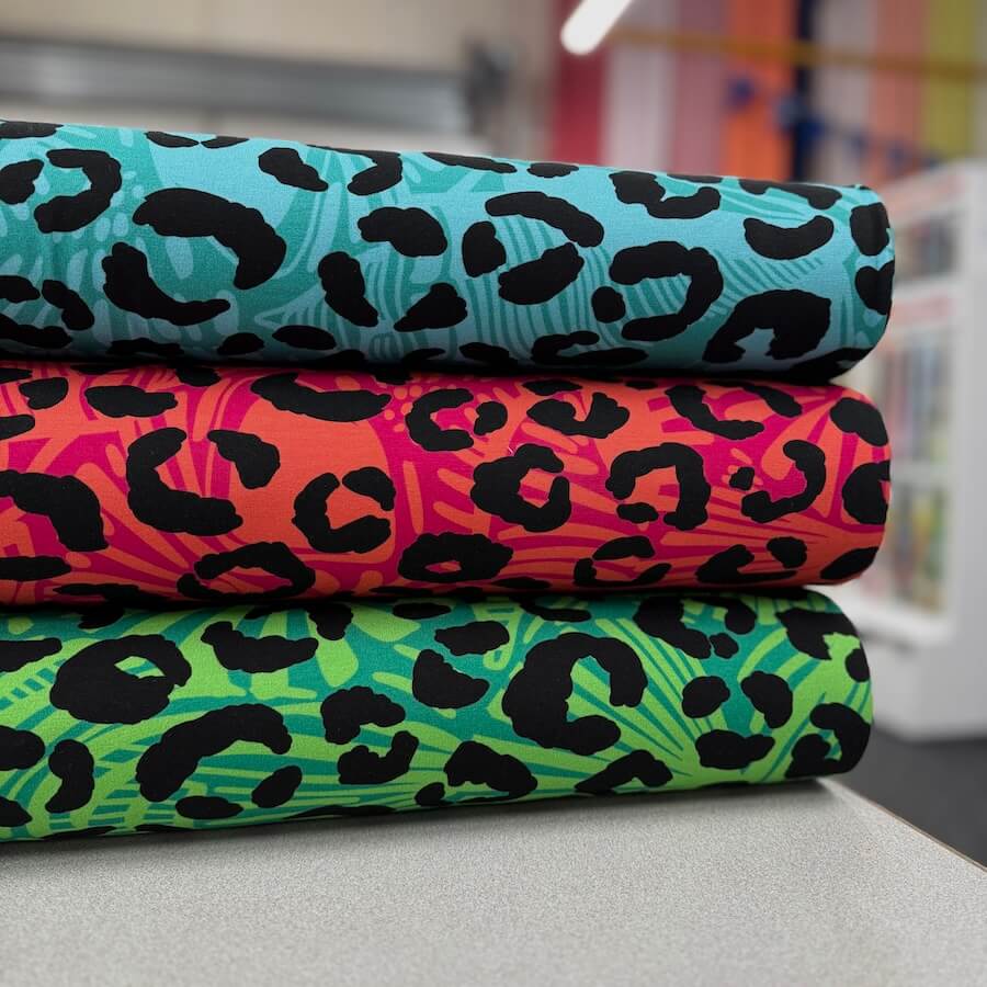 Soft Loop Back French Terry Jersey – Leopard Print – Ocean/Black | 1st ...