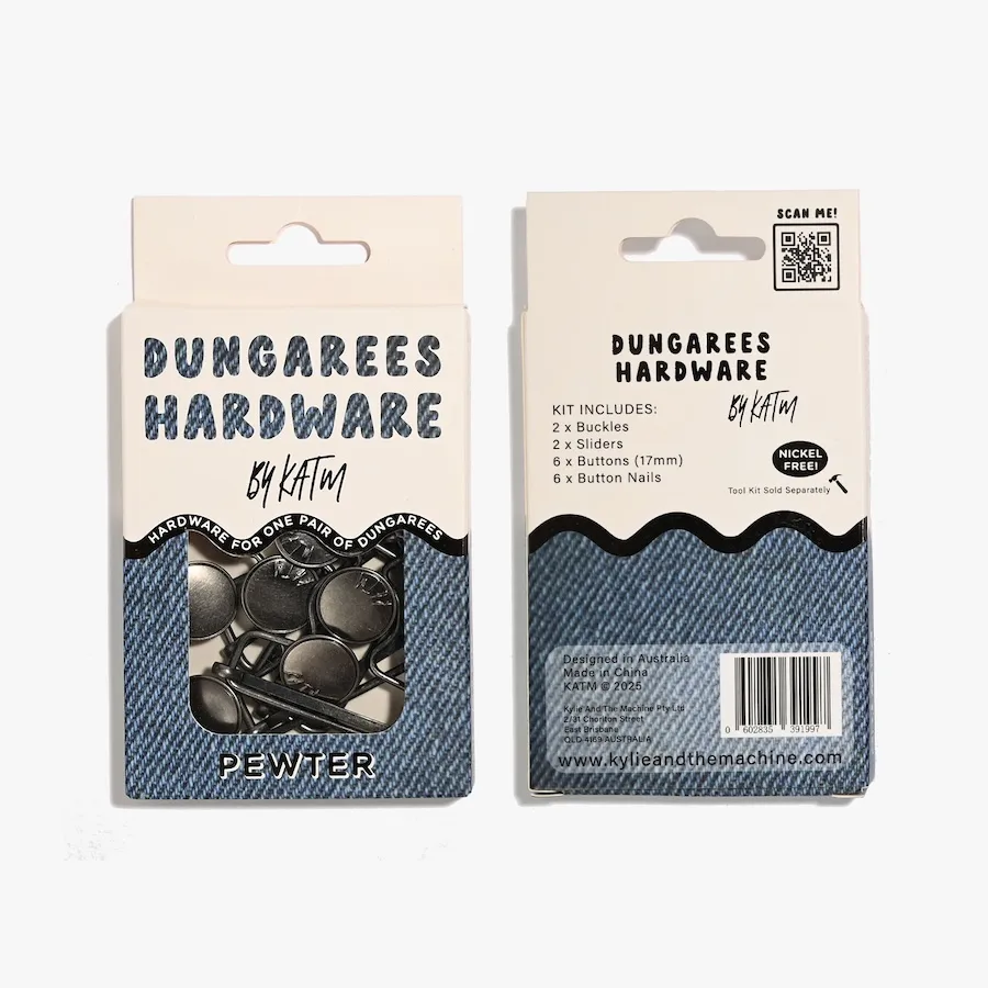 Kylie and the Machine Dungarees Hardware Kit – Pewter | 1st For Fabrics