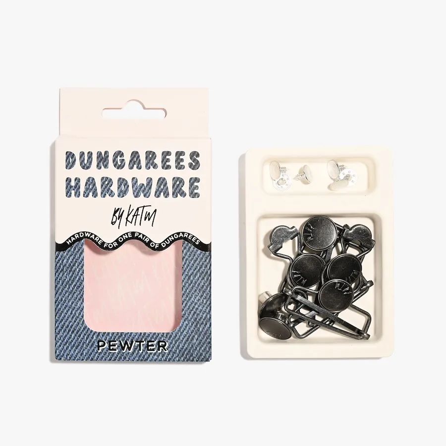 Kylie and the Machine Dungarees Hardware Kit – Pewter | 1st For Fabrics