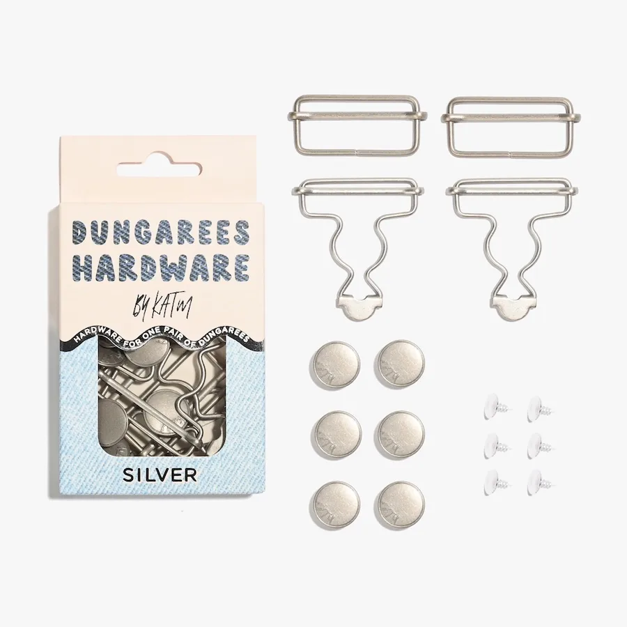 Kylie and the Machine Dungarees Hardware Kit – Silver | 1st For Fabrics
