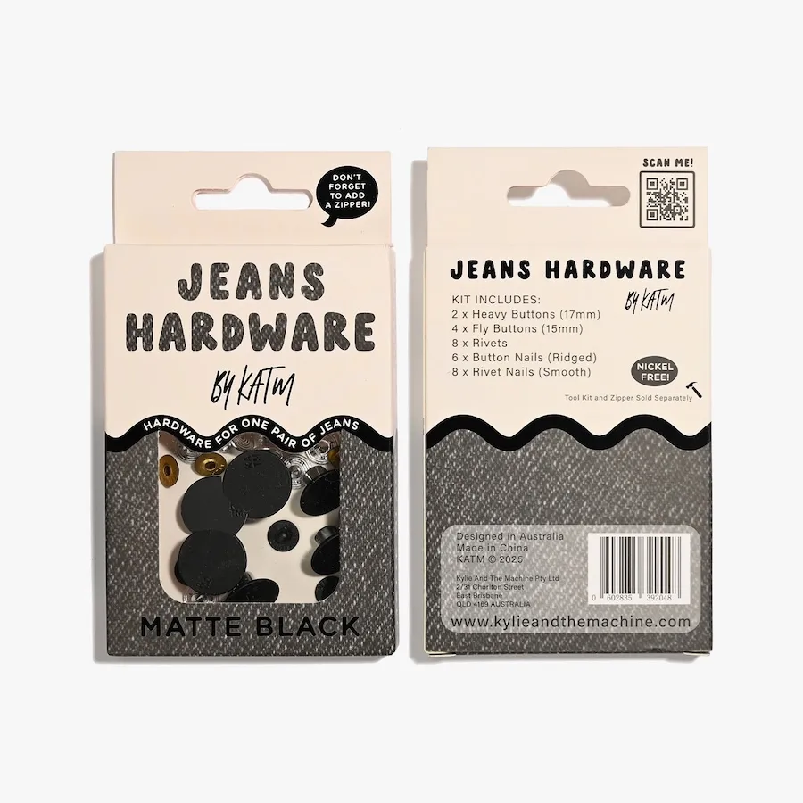 Kylie and the Machine Jeans Hardware Kit – Matte Black | 1st For Fabrics