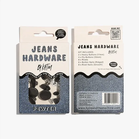 Kylie and the Machine Jeans Hardware Kit – Pewter | 1st For Fabrics